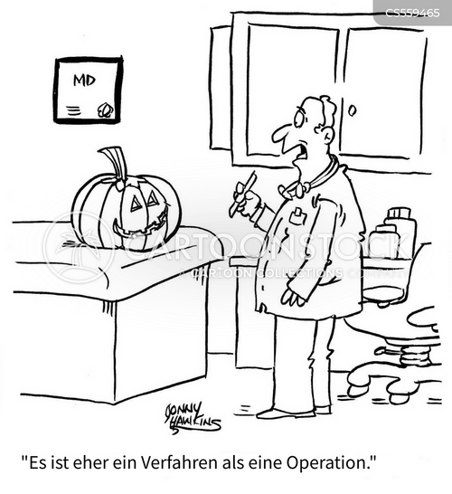 Cartoons und Karikaturen mit Medizinische Operation