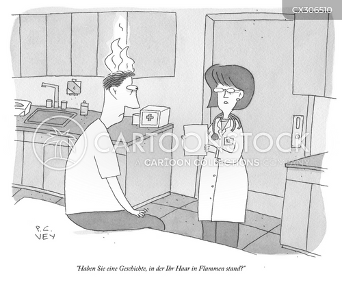 Cartoons und Karikaturen mit Unfall- Und Notaufnahme