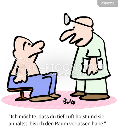 Cartoons und Karikaturen mit Atem Anhalten