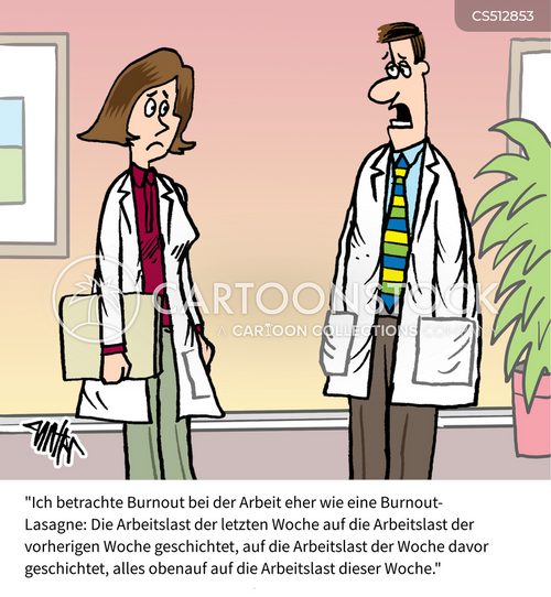 Cartoons und Karikaturen mit Burn-out