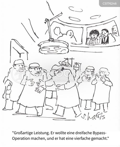 Cartoons und Karikaturen mit Herz-bypass