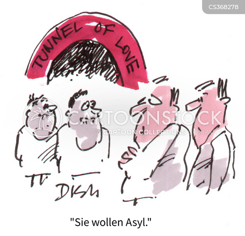 Cartoons und Karikaturen mit Asyle
