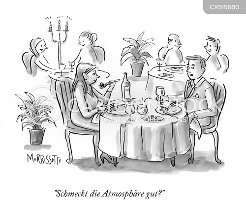Cartoons und Karikaturen mit Restaurantservice