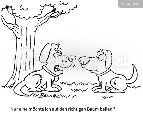Cartoons und Karikaturen mit Auf Dem Falschen Baum Bellen