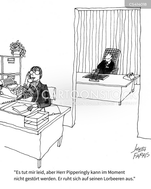 Cartoons und Karikaturen mit Auf Seinen Lorbeeren Ausruhen