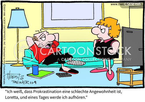 Cartoons und Karikaturen mit Aufschiebend