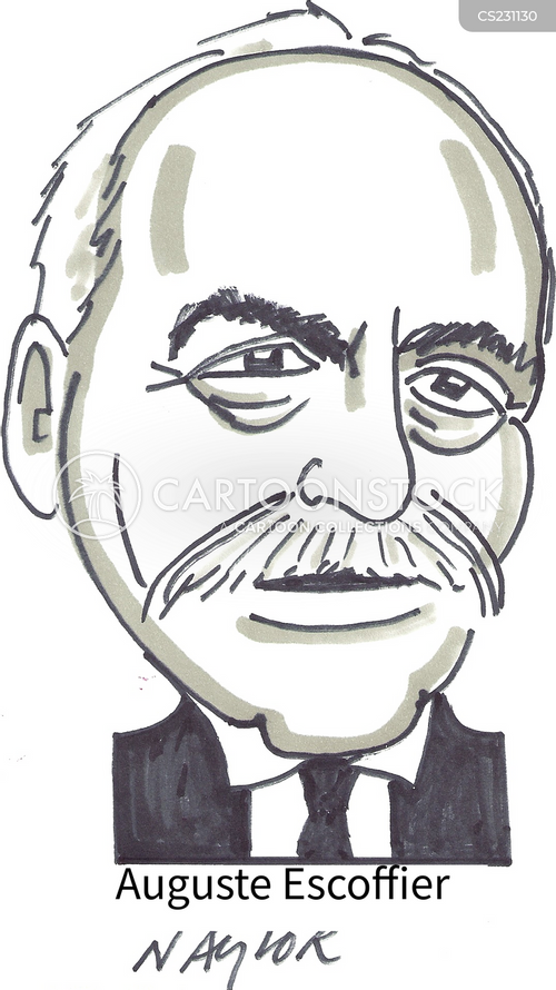 Cartoons und Karikaturen mit Auguste Escoffier