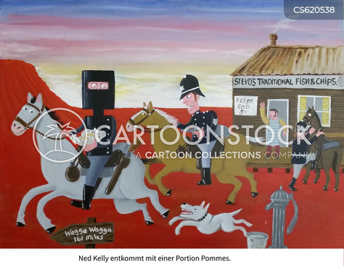 Cartoons und Karikaturen mit Ned Kelly