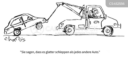 Cartoons und Karikaturen mit Abschleppen
