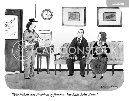 Cartoons und Karikaturen mit Wartung Von Kraftfahrzeugen