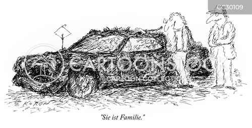 Cartoons und Karikaturen mit Autofahren