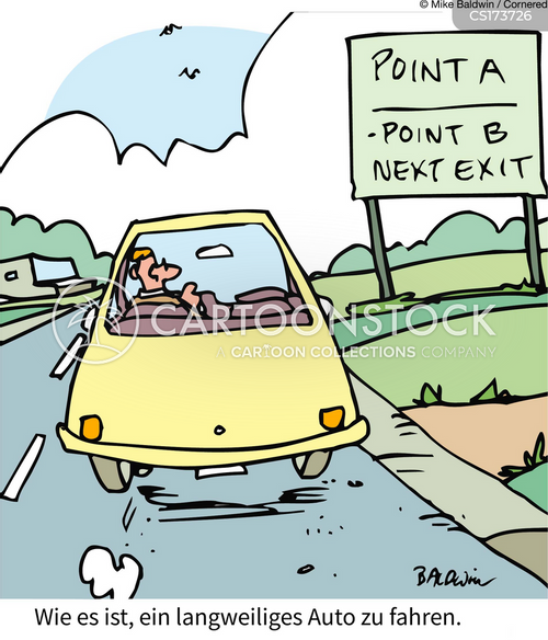 Cartoons und Karikaturen mit Autobahnausfahrt