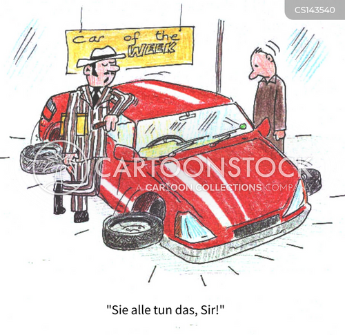 Cartoons und Karikaturen mit Neue Autos