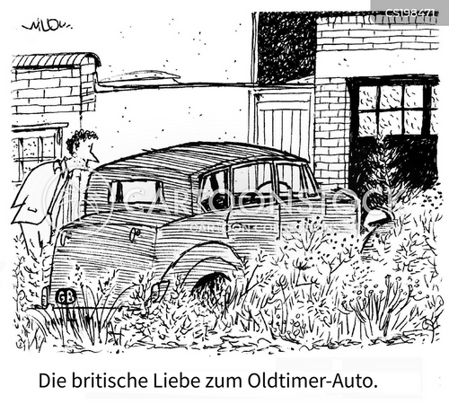Cartoons und Karikaturen mit Oldtimer