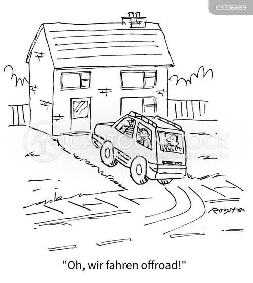 Cartoons und Karikaturen mit Offroad-fahren