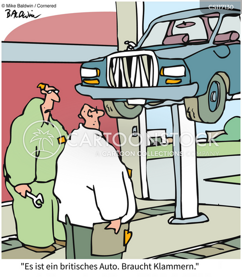 Cartoons und Karikaturen mit Auto Wartung