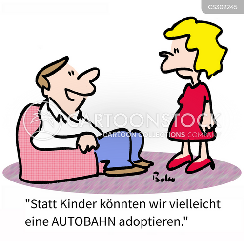Cartoons und Karikaturen mit Autobahnsystem