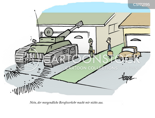 Cartoons und Karikaturen mit Panzer
