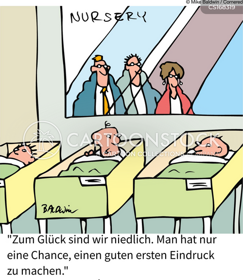 Cartoons und Karikaturen mit Erste Eindruck