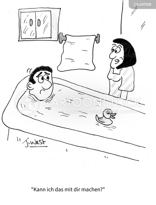 Cartoons und Karikaturen mit Bade-routine