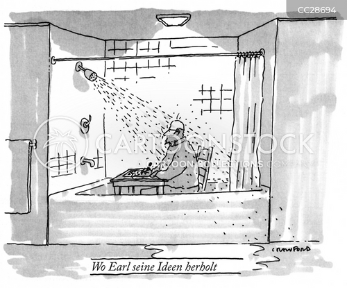 Cartoons und Karikaturen mit Dusche