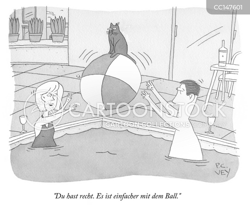 Cartoons und Karikaturen mit Pool