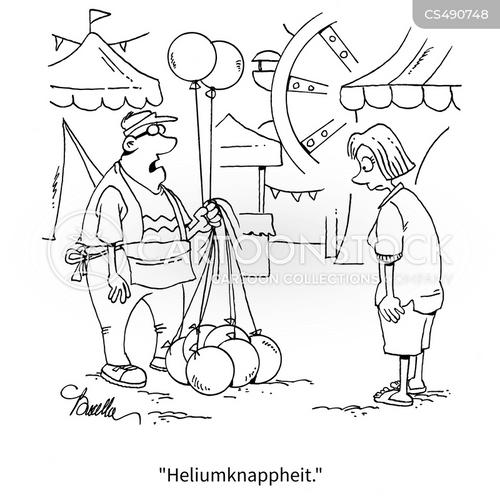 Cartoons und Karikaturen mit Heliumknappheiten