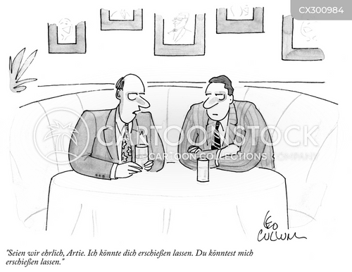 Cartoons und Karikaturen mit Drohung