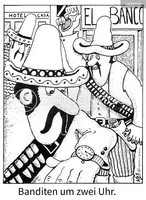 Cartoons und Karikaturen mit Banditen