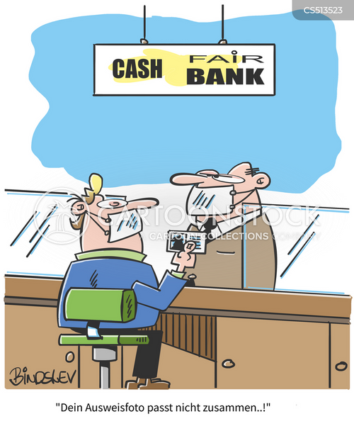 Cartoons und Karikaturen mit Ausweisfoto