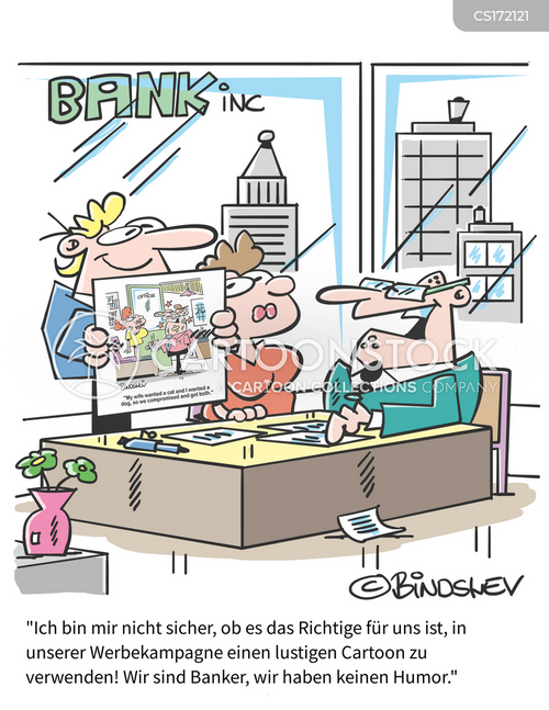 Cartoons und Karikaturen mit Banker-stereotypen