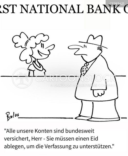 Cartoons und Karikaturen mit Erste Bankkonten