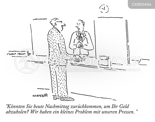 Cartoons und Karikaturen mit Online-bank