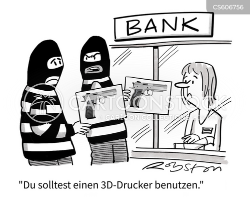 Cartoons und Karikaturen mit Drucker
