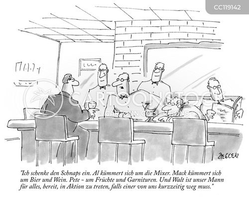 Cartoons und Karikaturen mit Barkeeper-aufgaben