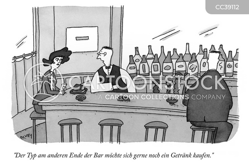 Cartoons und Karikaturen mit Cocktailbars