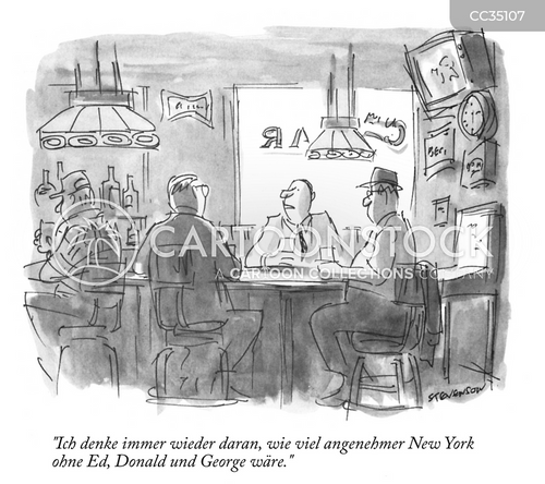 Cartoons und Karikaturen mit Berühmte Bars
