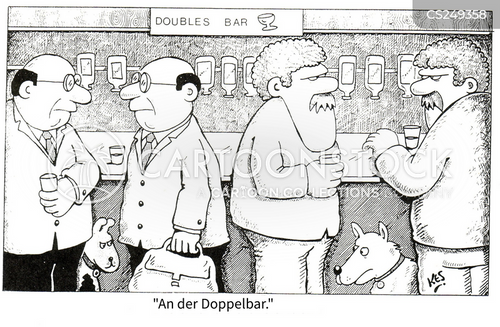 Cartoons und Karikaturen mit Lokale Bars