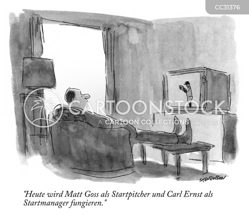 Cartoons und Karikaturen mit Pitcher