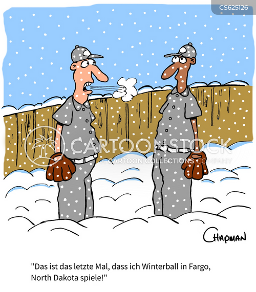 Cartoons und Karikaturen mit Baseball Im Winter