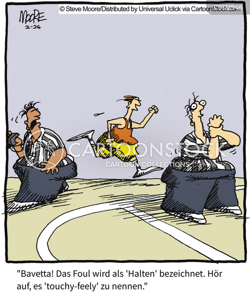 Cartoons und Karikaturen mit Basketballregel