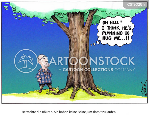 Cartoons und Karikaturen mit Baum-umarmung