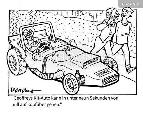 Cartoons und Karikaturen mit Bausatzauto