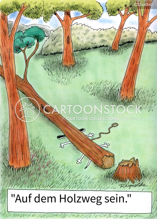 Cartoons und Karikaturen mit Baumstamm