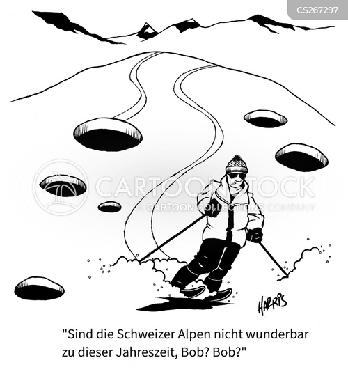 Cartoons und Karikaturen mit Alpen