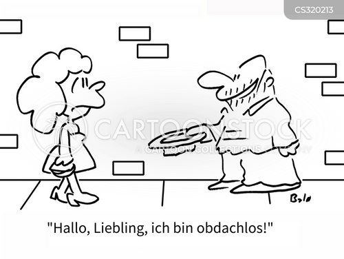 Cartoons und Karikaturen mit Obdachlos