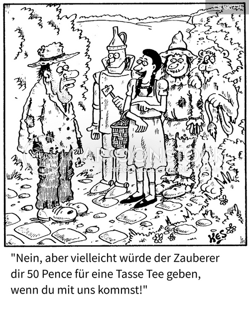 Cartoons und Karikaturen mit Zauberer
