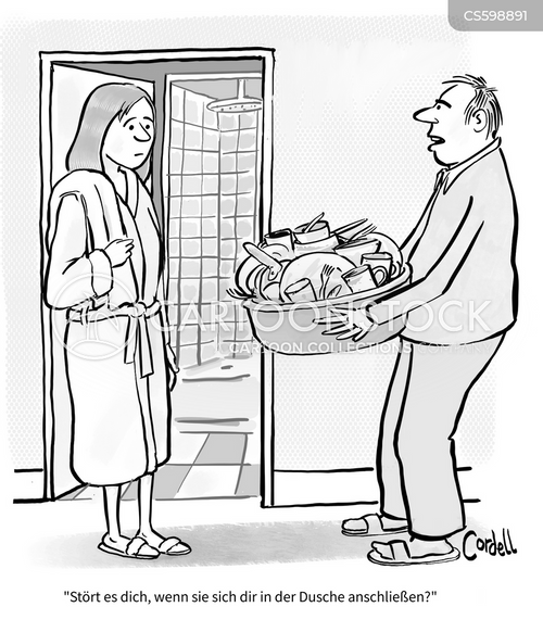 Cartoons und Karikaturen mit Duschen