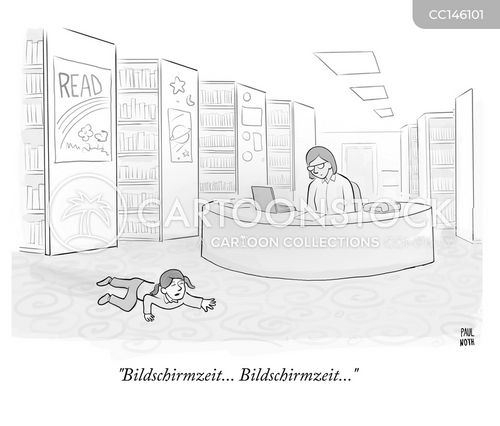 Cartoons und Karikaturen mit Bibliotheken