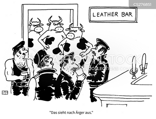 Cartoons und Karikaturen mit Lederjacken